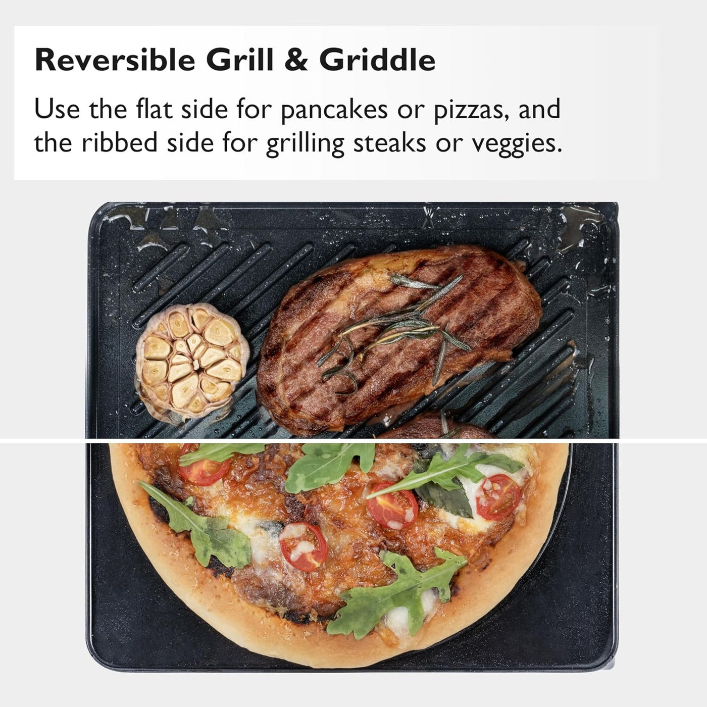 Val Cucina Reversible Grill Griddle Plate – 2-in-1 Cooking Surface